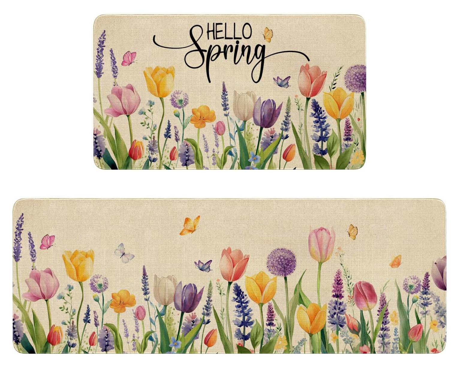 Rosalind Wheeler Spring Summer Farmhouse Kitchen Rugs and Mats Set of 2 ...