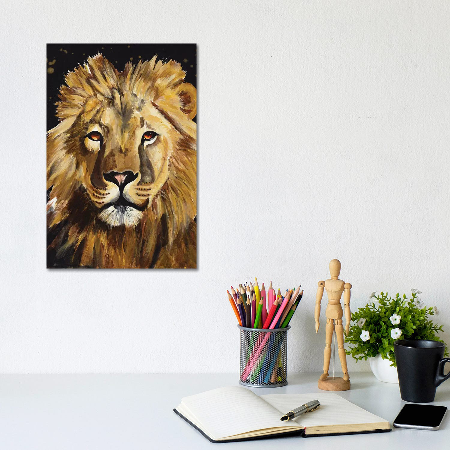 Latitude Vive Lion by Chelsea Goodrich - Wrapped Canvas Painting ...