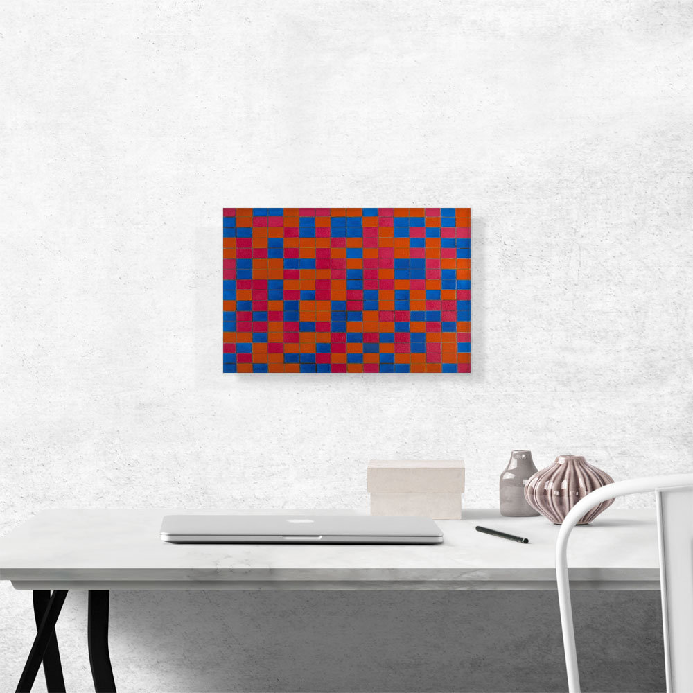 ARTCANVAS Checker Board Composition with Dark Colors 1919 by Piet ...