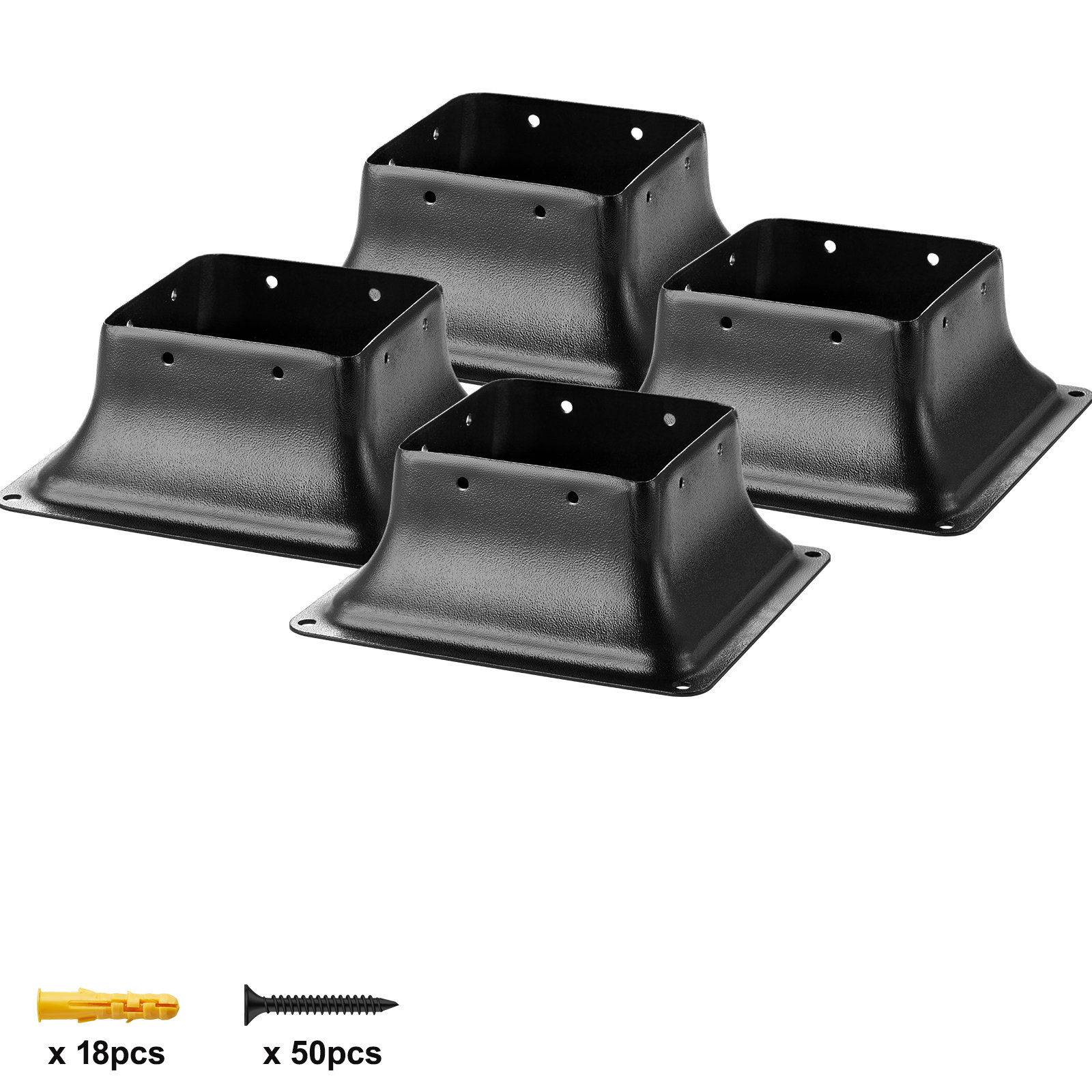 Ebern Designs Sumiah Powder-Coated Steel Post Base | Wayfair