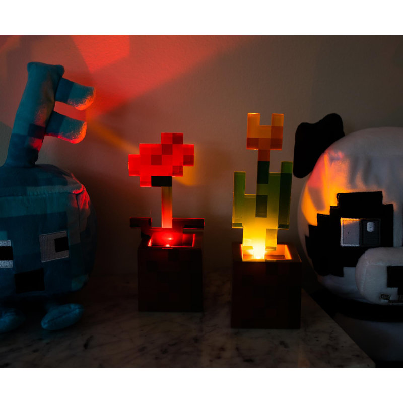 Ukonic Minecraft Orange Tulip And Poppy Flower Pot Mood Lights | Wayfair