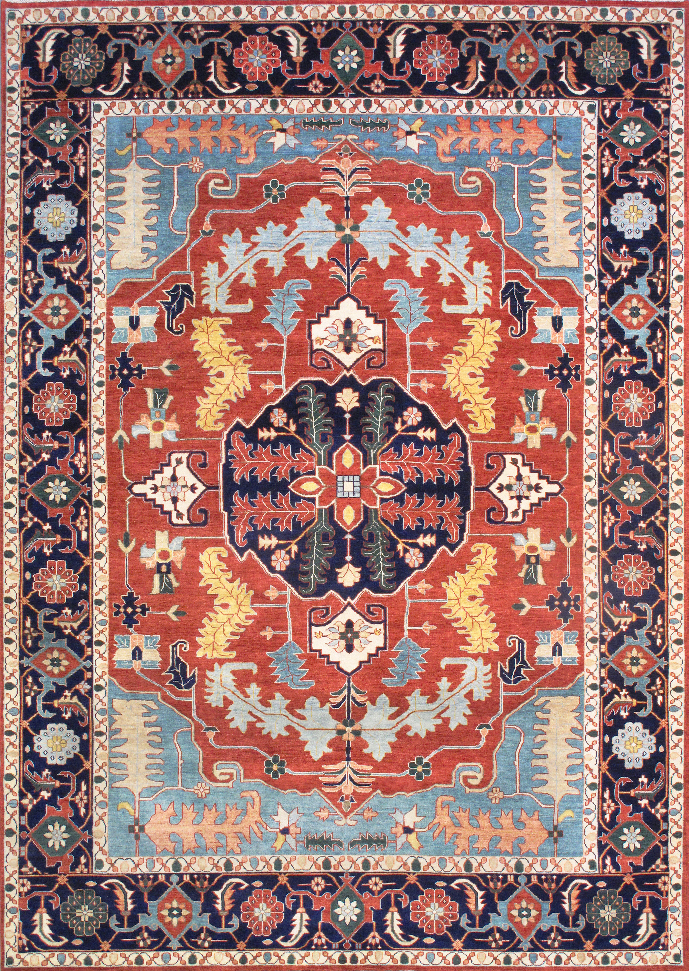 Pasargad Serapi Hand-Knotted Wool Oriental Area Rug in Red/Brown/Orange ...
