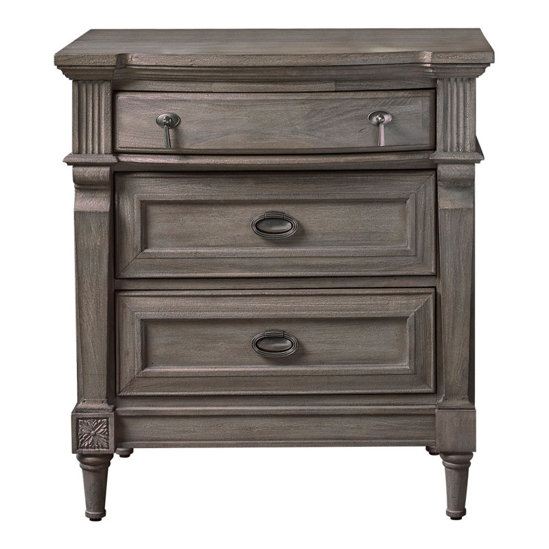 One Allium Way® 3 - Drawer Nightstand in Gray | Wayfair