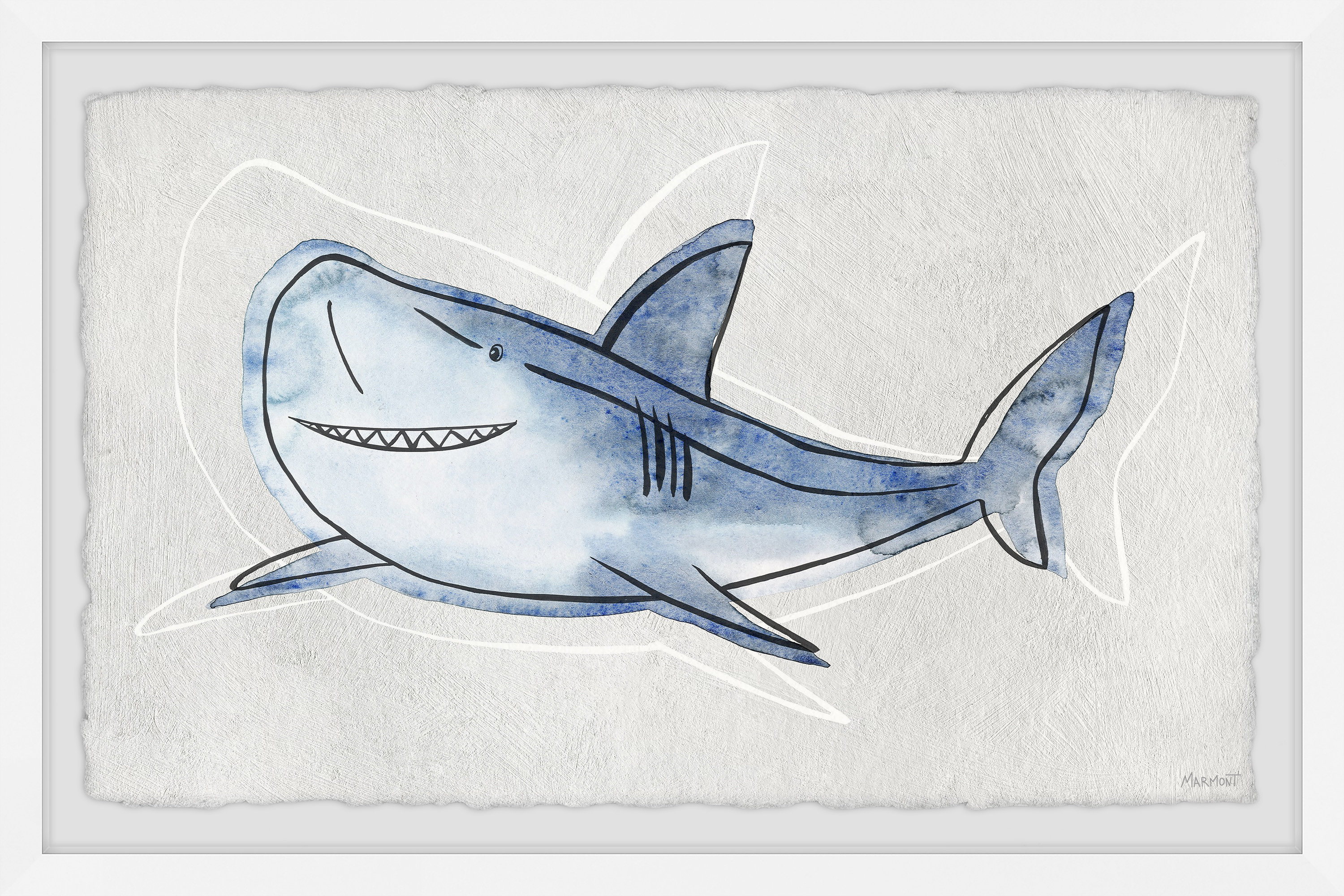 Harriet Bee Larue Shark Belly Rub Framed Print | Wayfair