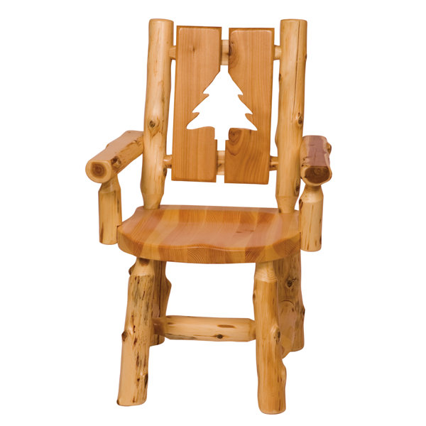 Fireside Lodge Traditional Cedar Log Wood Cutout Arm Chair | Wayfair