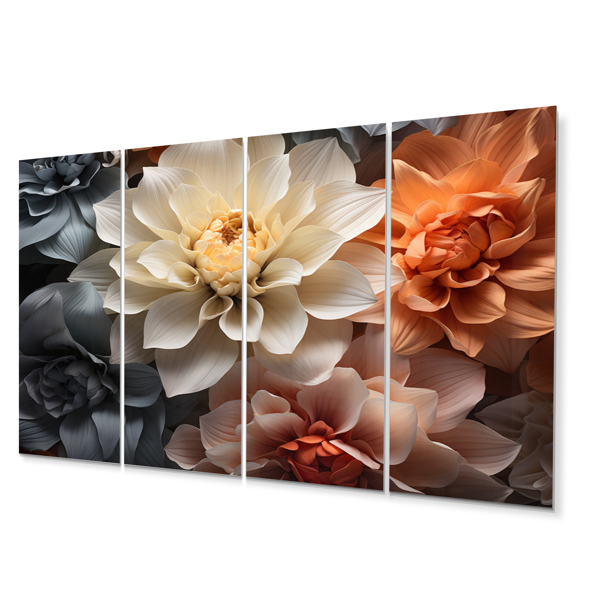 DesignArt White Peach Abstract Still Lifes - Abstract Still Lifes Metal ...