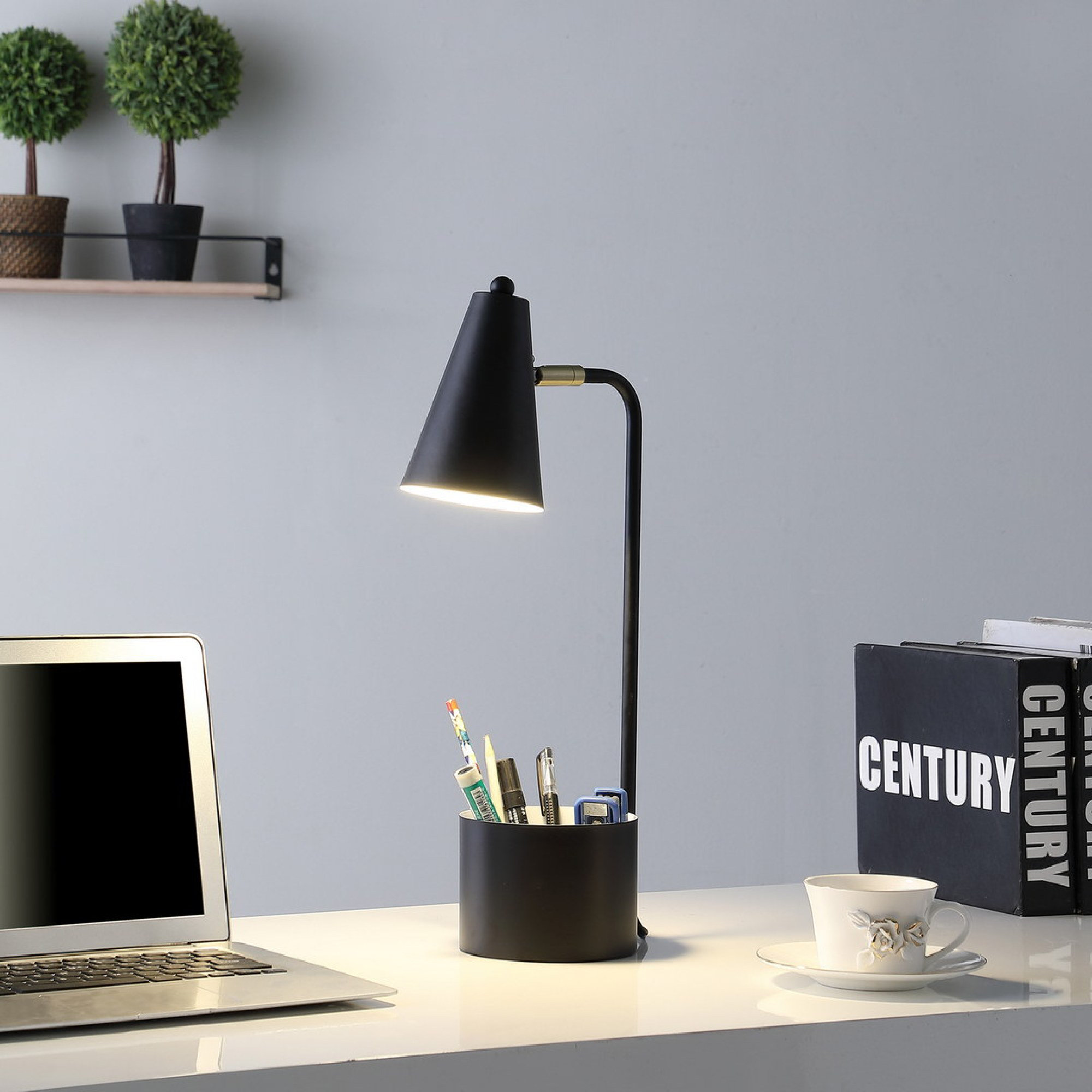 Ebern Designs Efficient Black Metal Task Lamp Modern Versatile ...