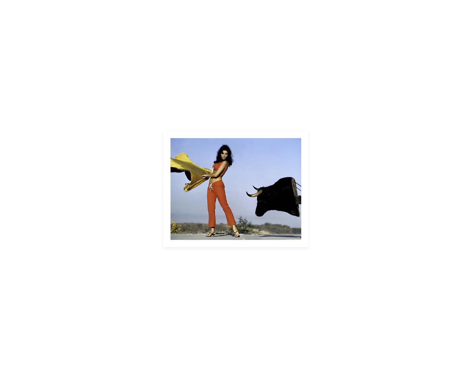 Globe Photos Entertainment Raquel Welch Bull Fighting On Paper Print ...