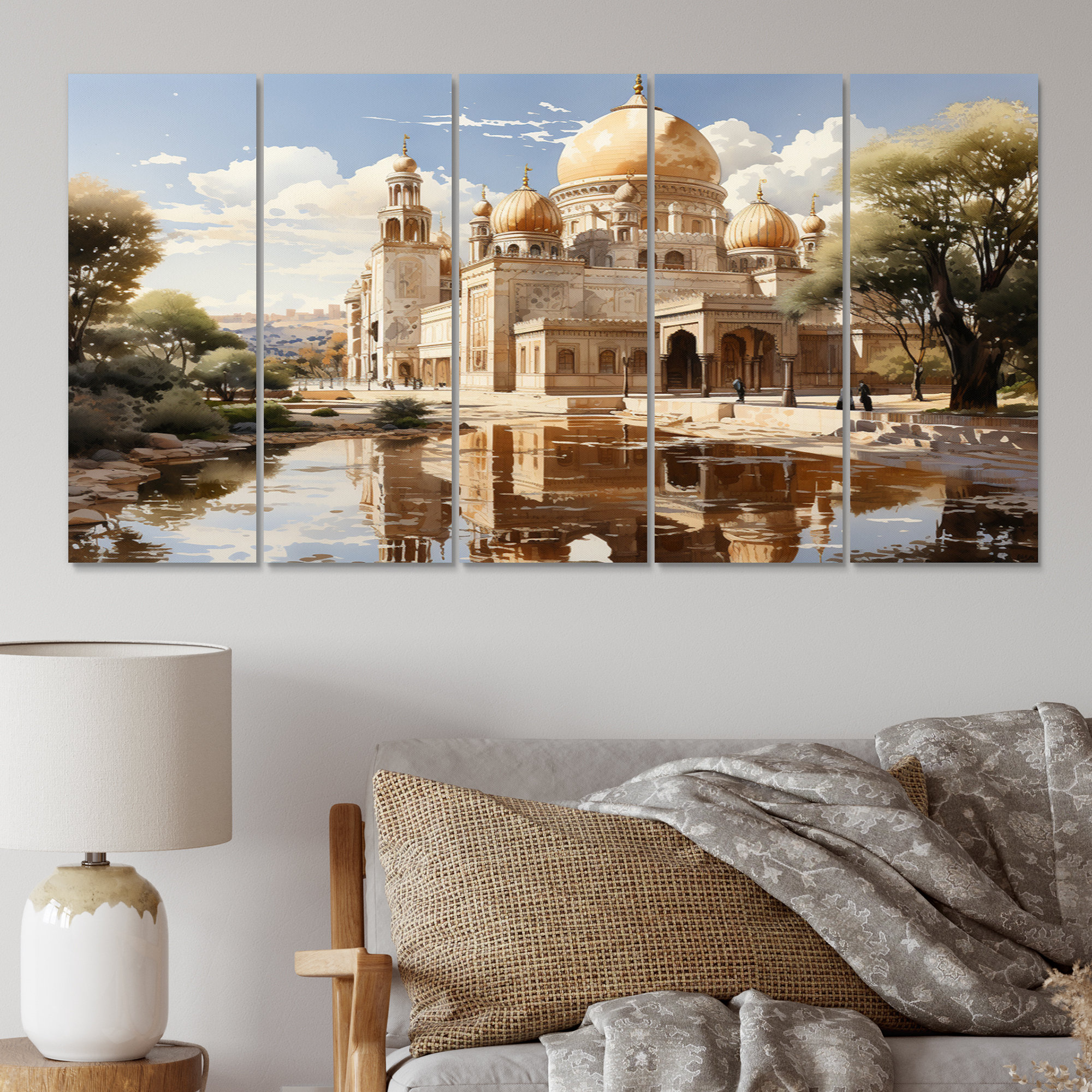 Red Barrel Studio Islam Art Golden Dome II - Islamic Wall Art Print - 5 ...