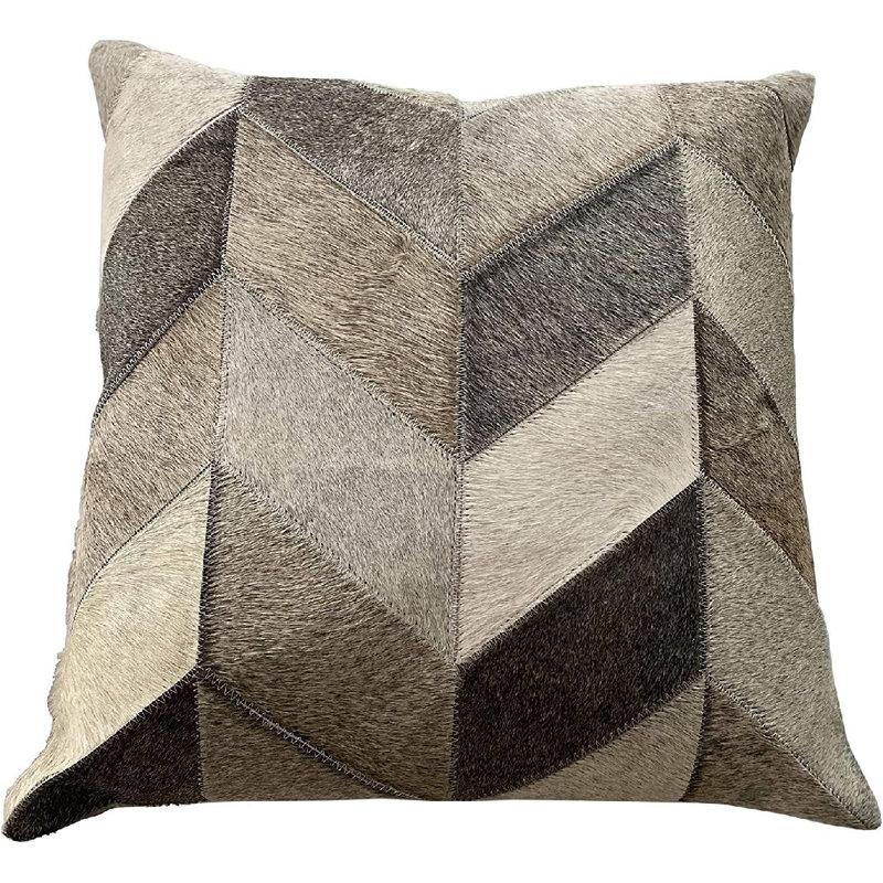 Noori Rug Square Chevron Patch Cowhide Pillow Cover & Insert | Wayfair