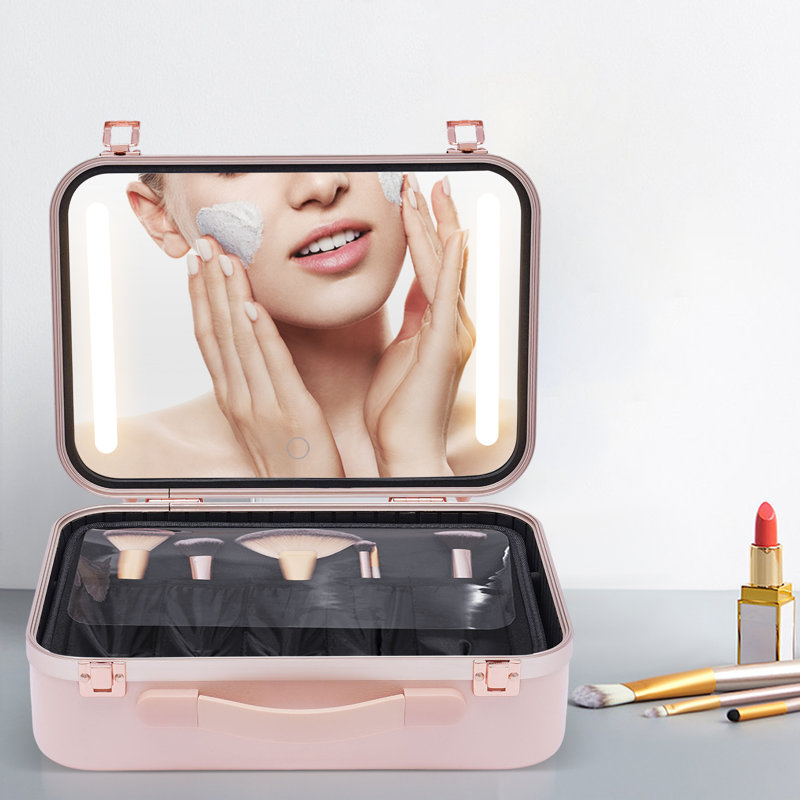 makeup case with lights and mirror