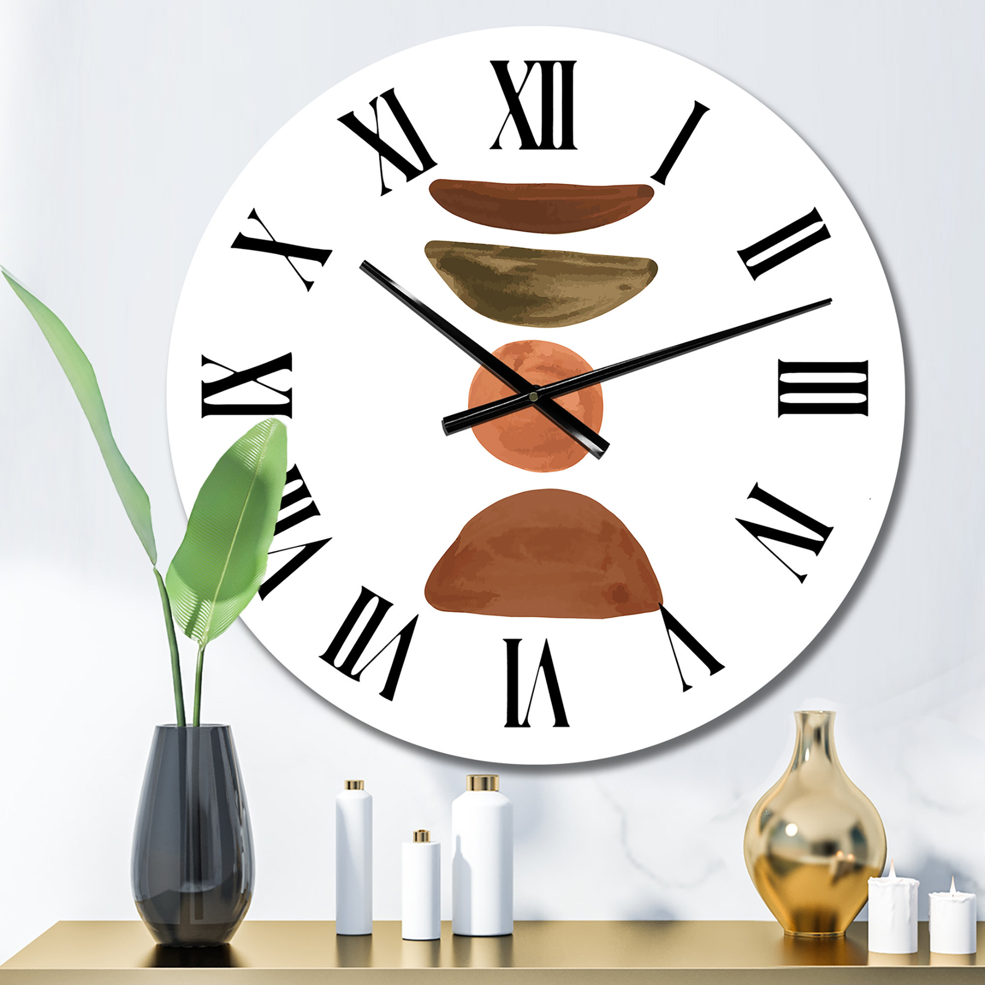 East Urban Home Minimal Half Moons and Orange Full Moon - Modern Wall ...