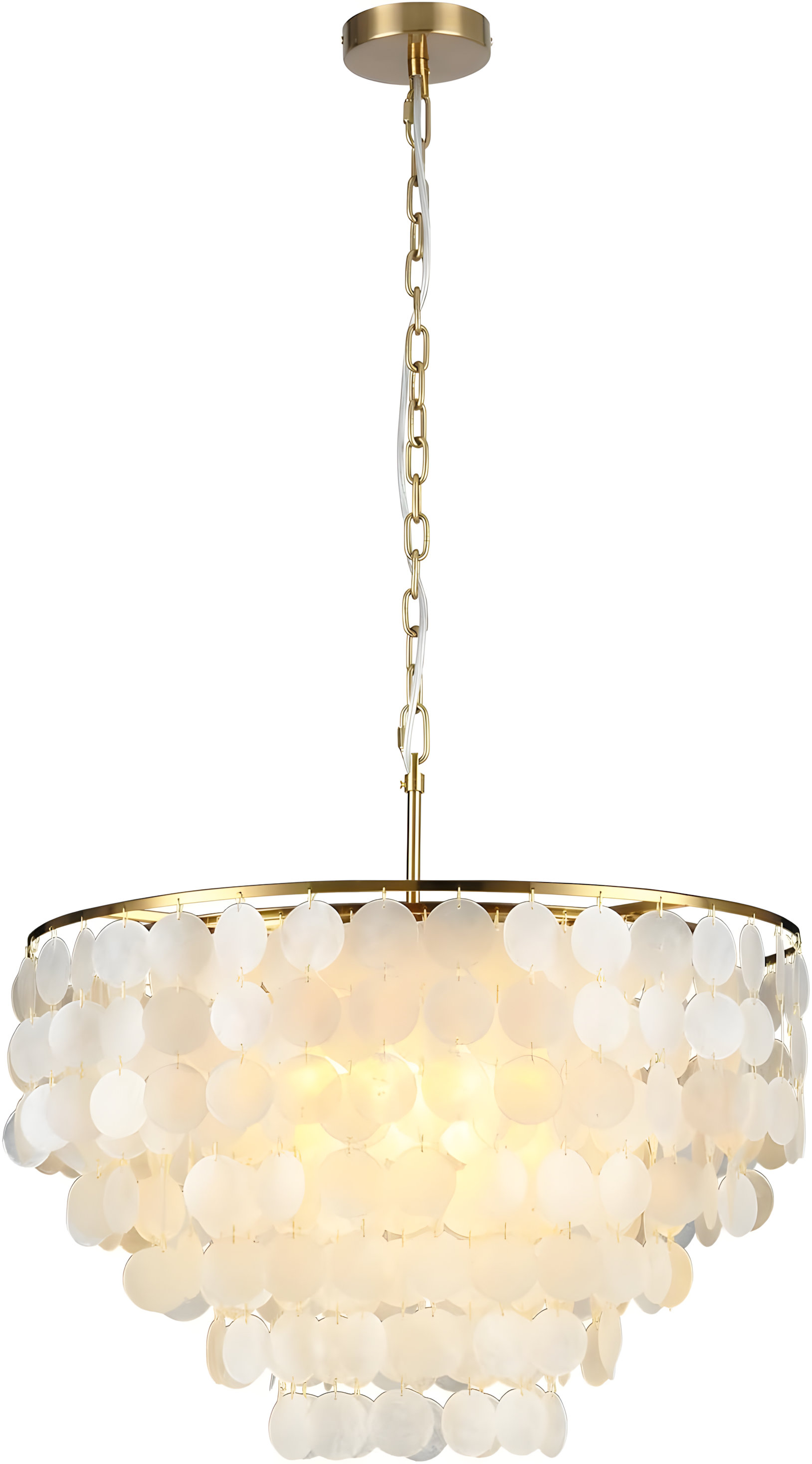 Dakota Fields 5-Tier Coastal Capiz Shell Chandelier With Adjustable ...