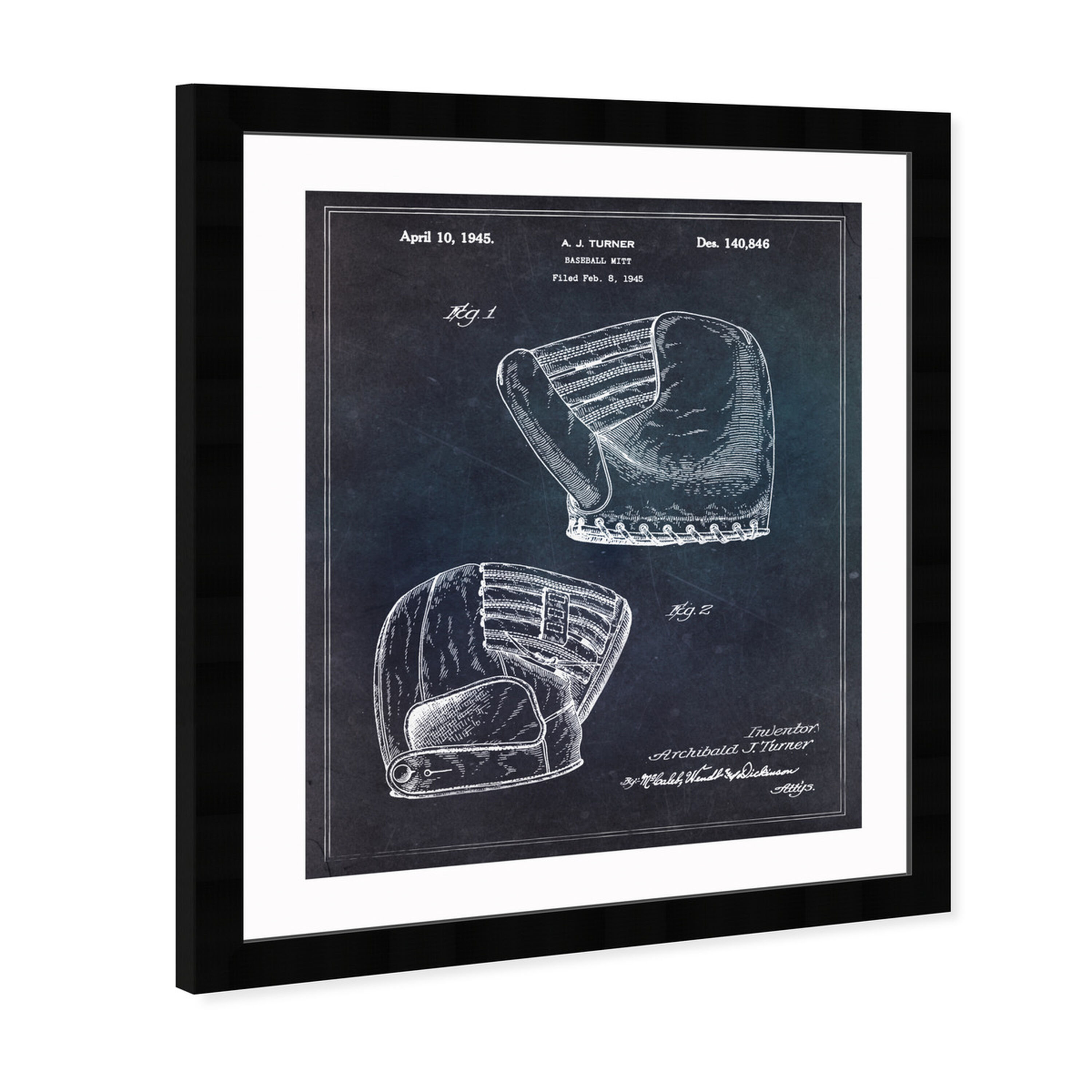 Oliver Gal Prints Baseball Mitt 1945 - Picture Frame Graphic Art on ...