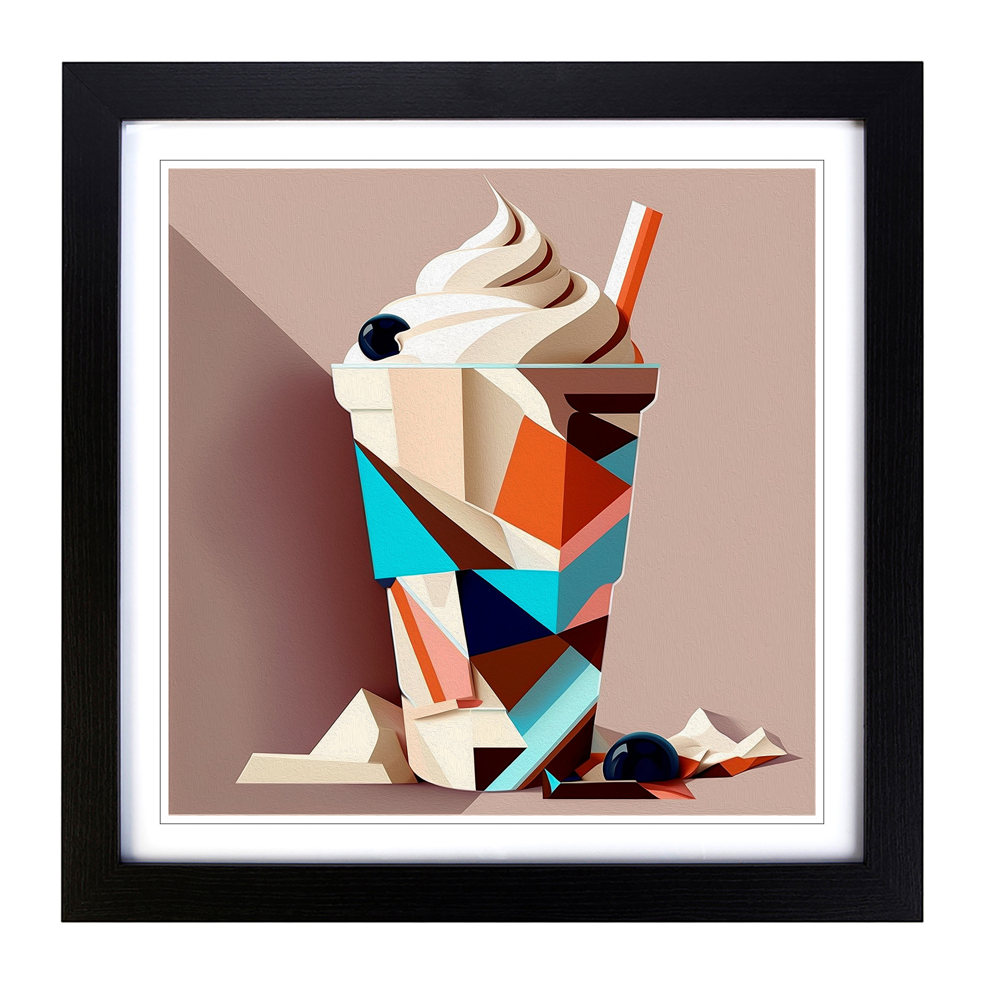 17 Stories Milkshake Cubism - Single Picture Frame Art Prints on Wood ...