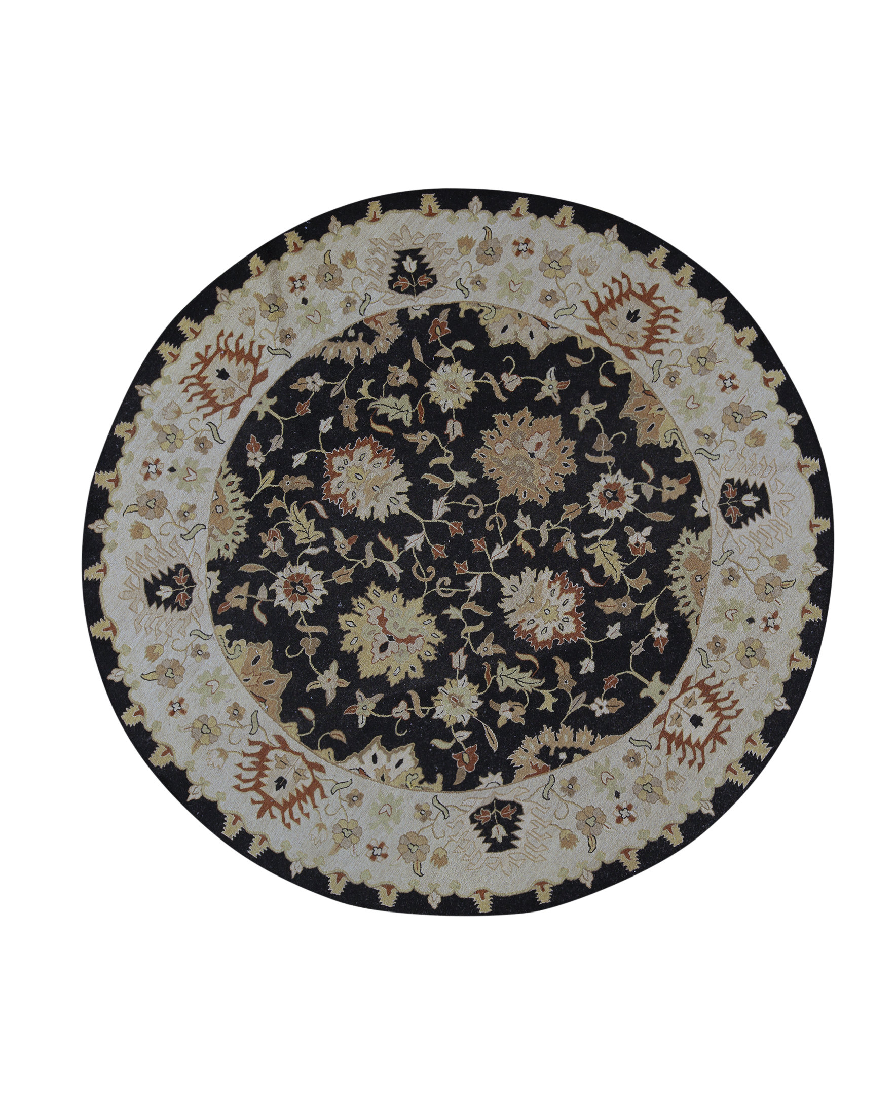 Bokara Rug Co., Inc. Hand-Knotted High-Quality Black Round Area Rug ...