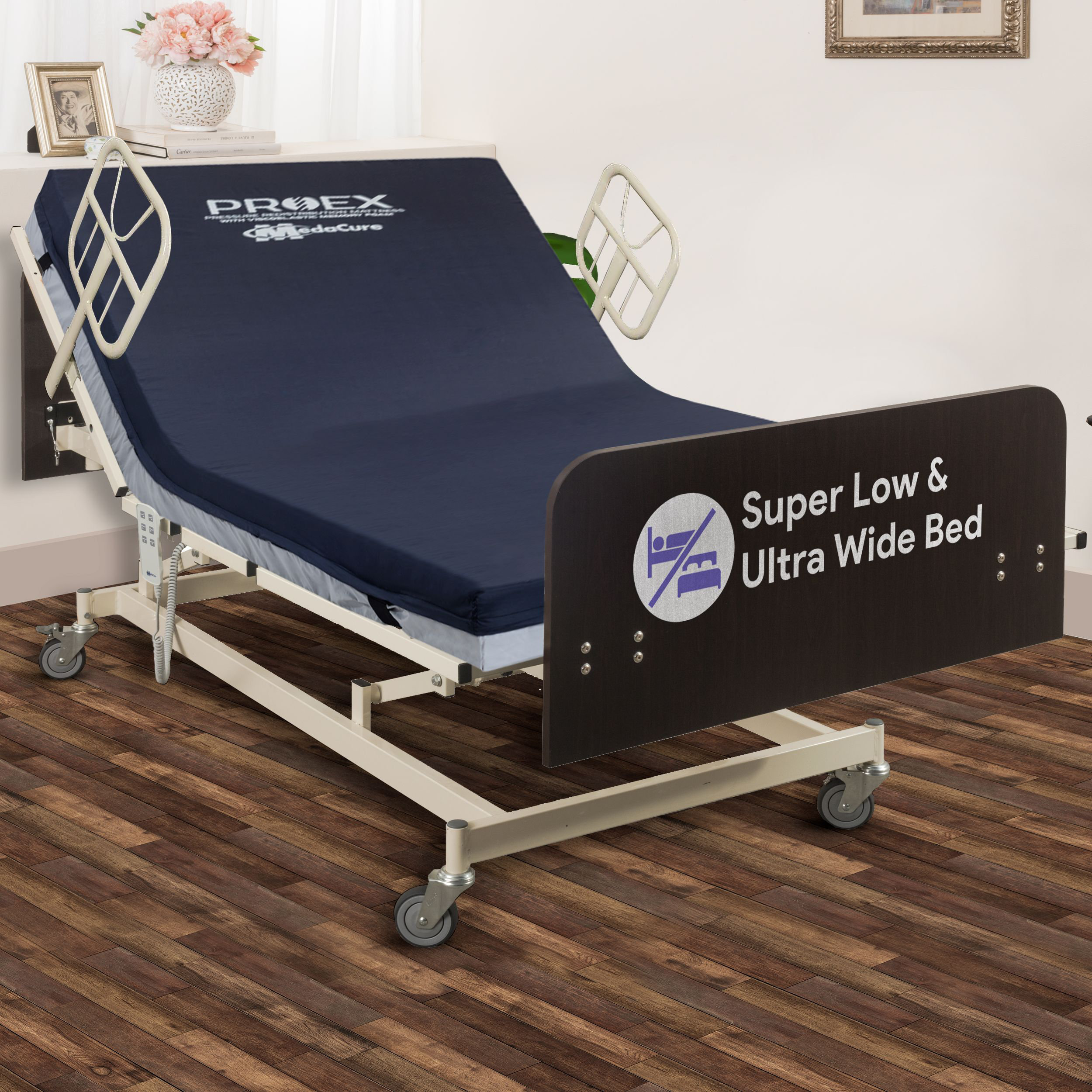 Medacure Fully Electric Expandable Bariatric Homecare Hospital Bed with ...