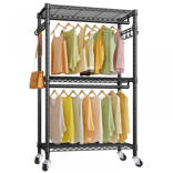 Rebrilliant Hico 24'' Metal Rolling Clothing Rack | Wayfair