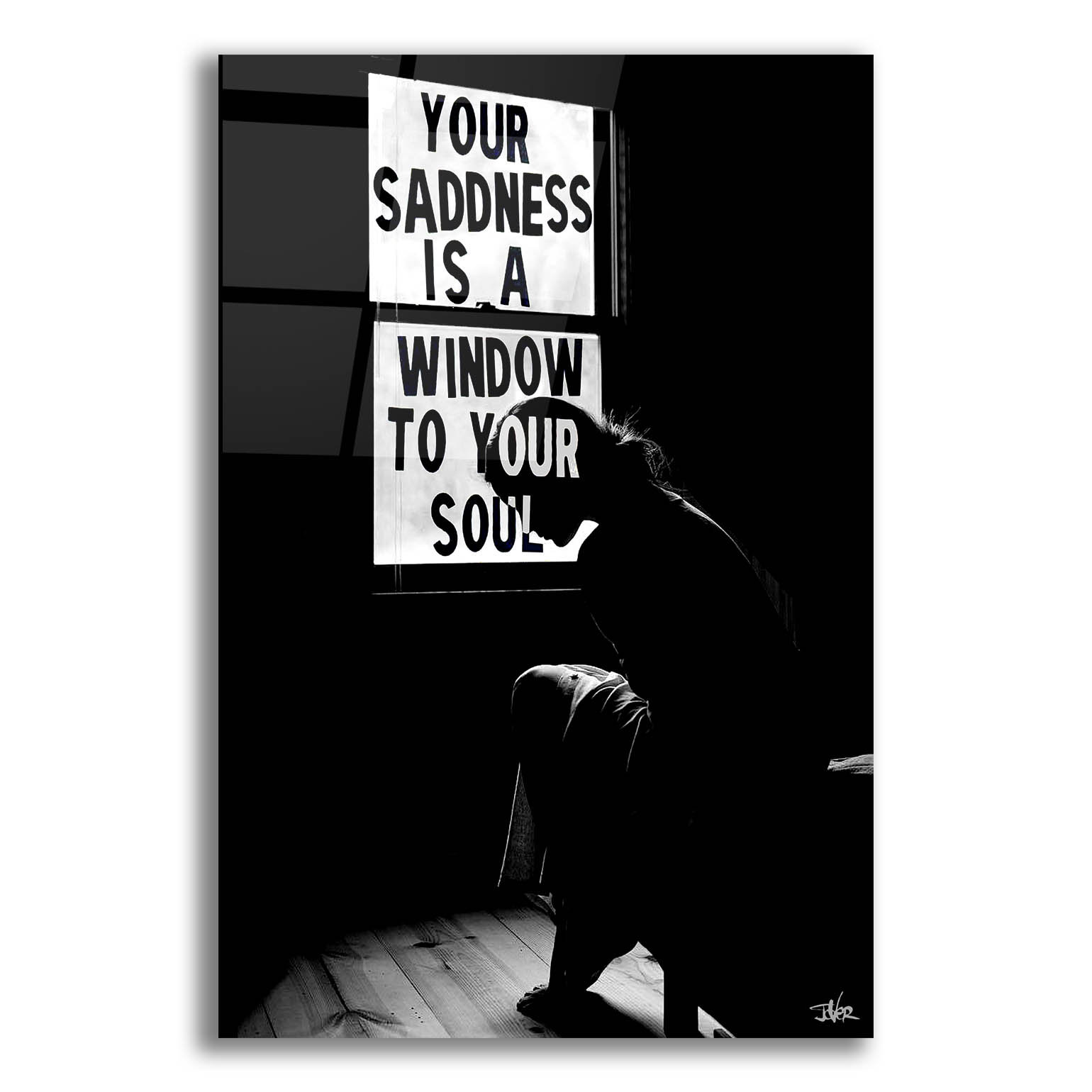 Trinx 'Sad Soul' by Loui Jover Acrylic Glass Wall Art | Wayfair