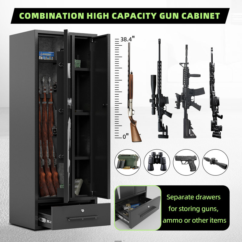 KAER 6 Gun Safe,Gun Safe for Rifles and Pistols Gun Cabinet,Multi ...