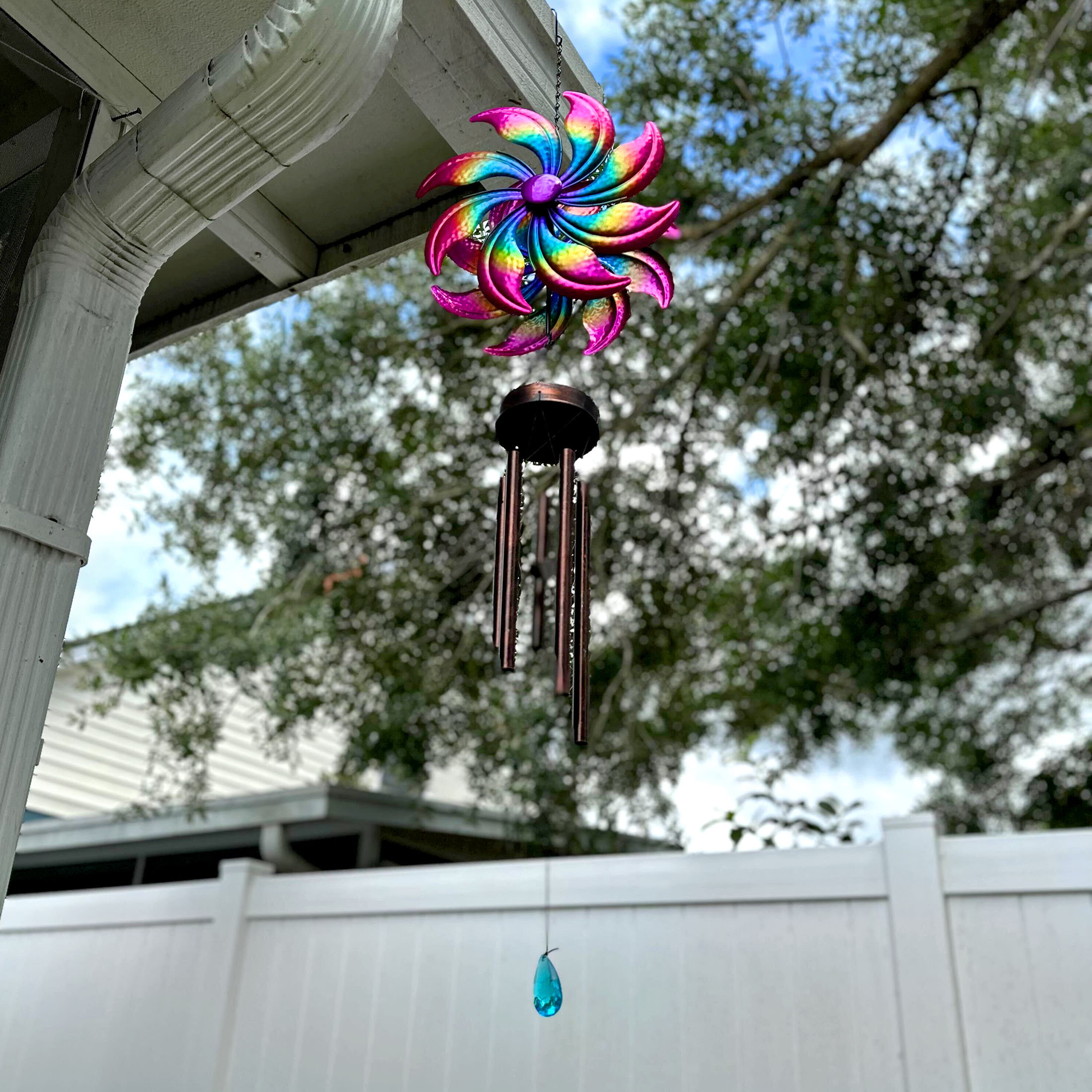 Arlmont & Co. Set Of 2 Metal Rainbow Wind Spinner Hanging Chimes ...