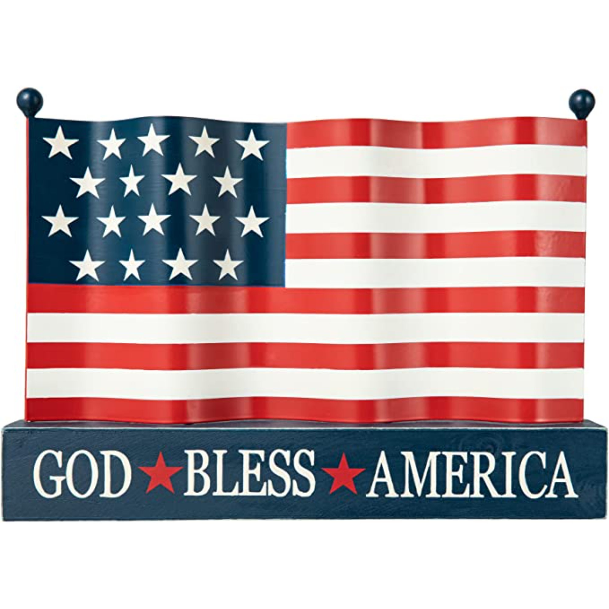 The Holiday Aisle® Patriotic/American Flag with Base Table Decor | Wayfair
