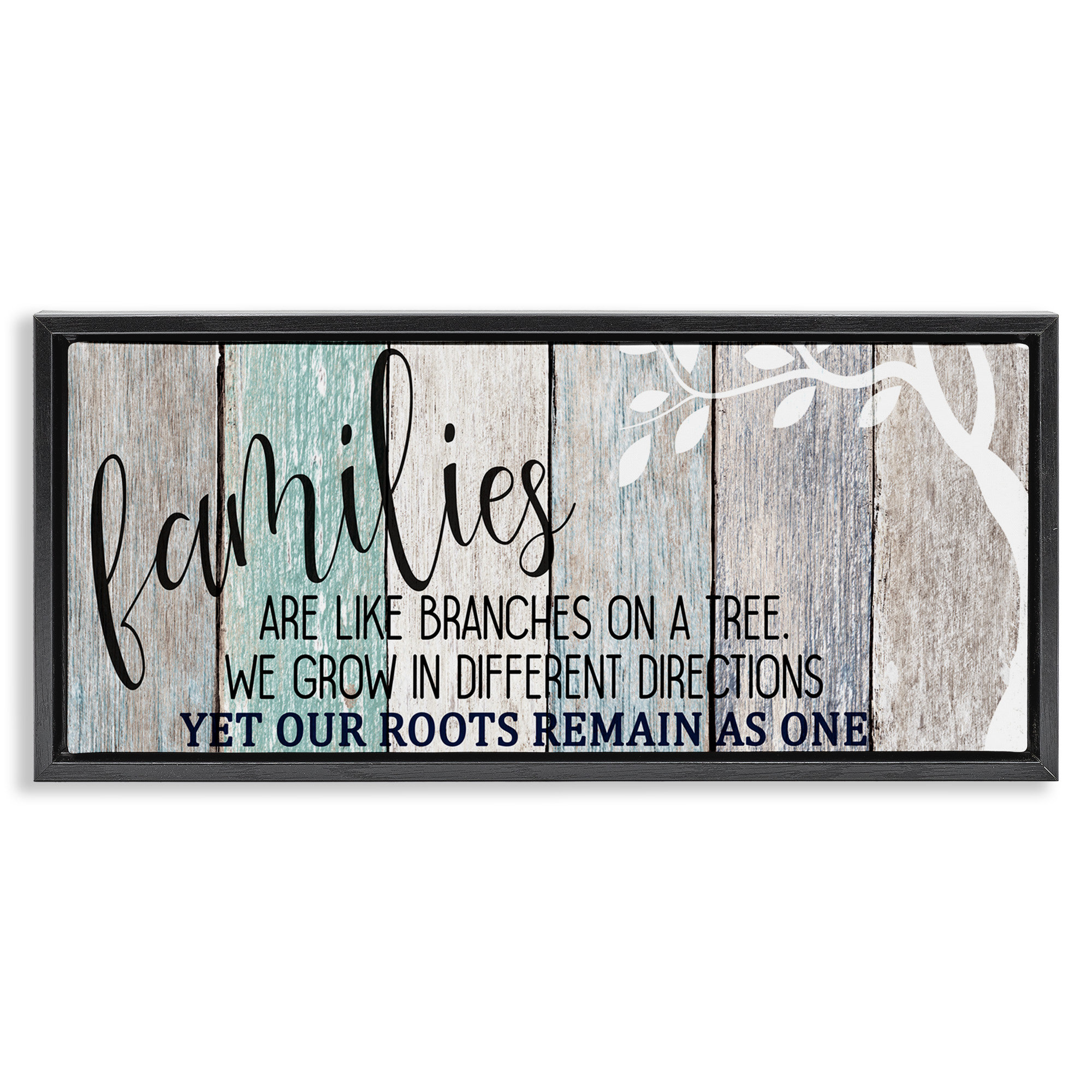 Trinx Inspirational Families are Branches Quote Framed Floater Canvas ...