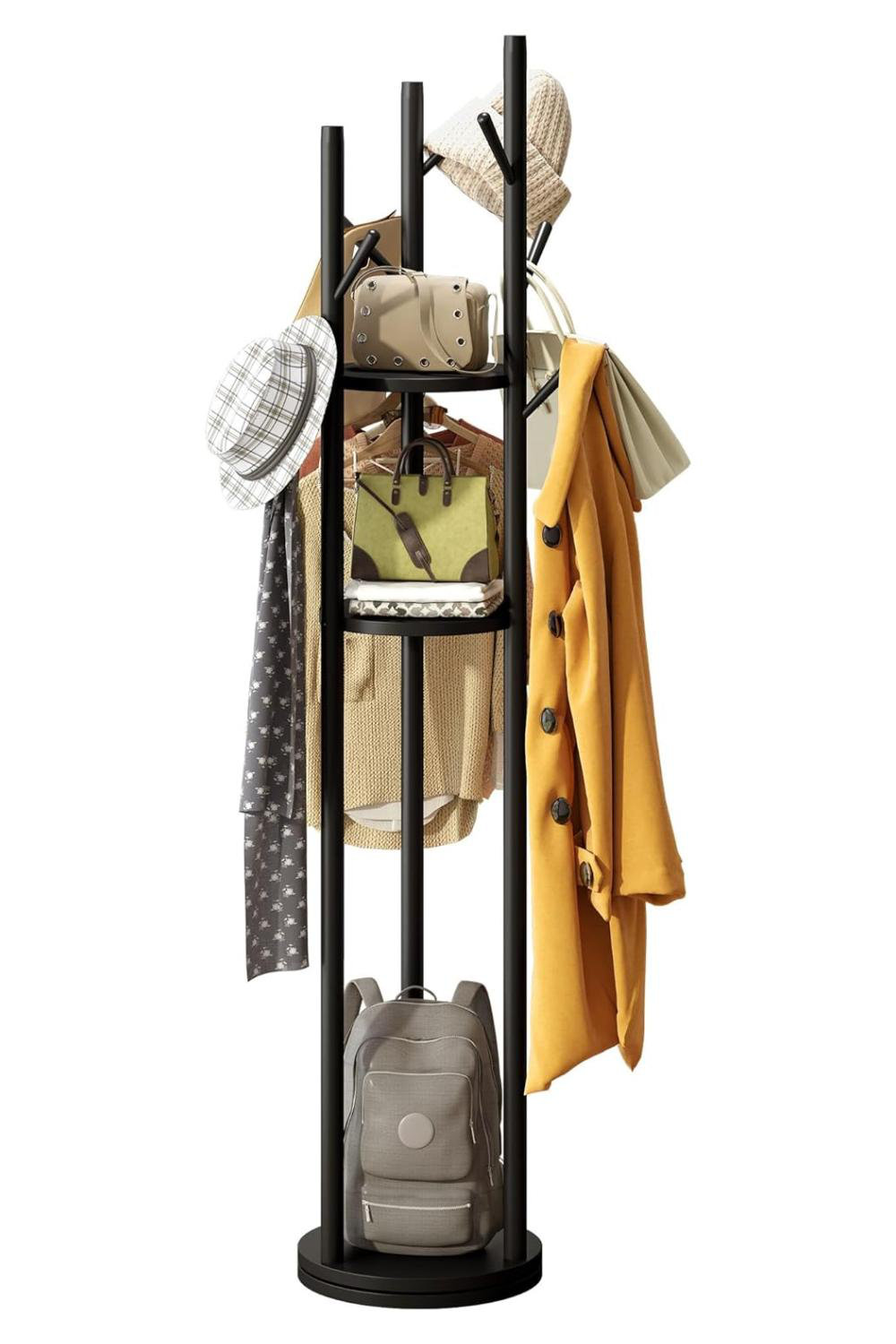 Latitude Run® Jered Solid Wood Freestanding 9 - Hook Coat Rack | Wayfair