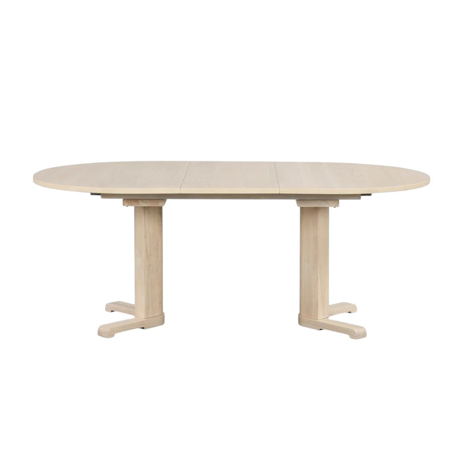 Latitude Run® Oval Wooden Dining Table With Leaf In Natural And White ...