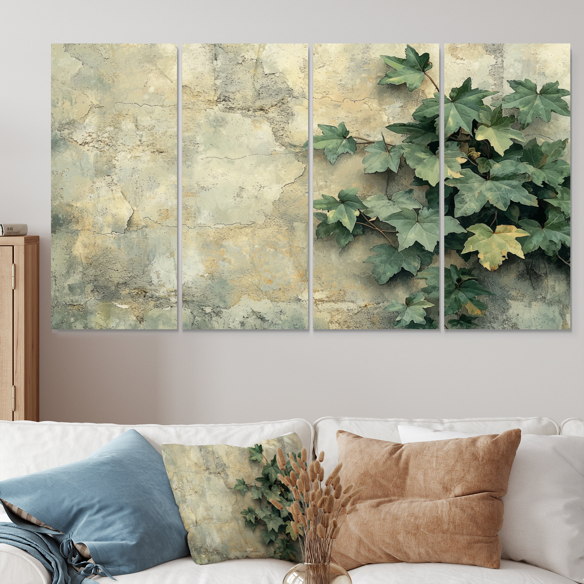 Winston Porter Collage Of Ivy Leaves On AWall I - Of Wall Art ...