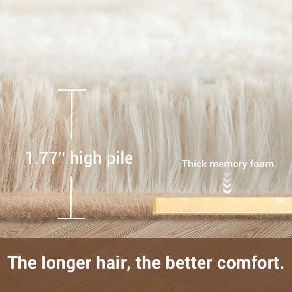 Mercer41 Rectangle Beladora Large Area Rug High-Pile Plush Shag Rug ...