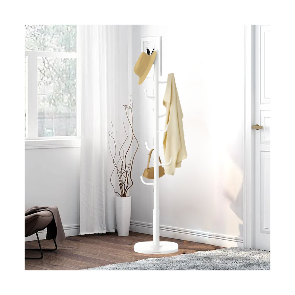 Latitude Run® Coat Rack Freestanding With 8 Sturdy Hooks For Such As ...