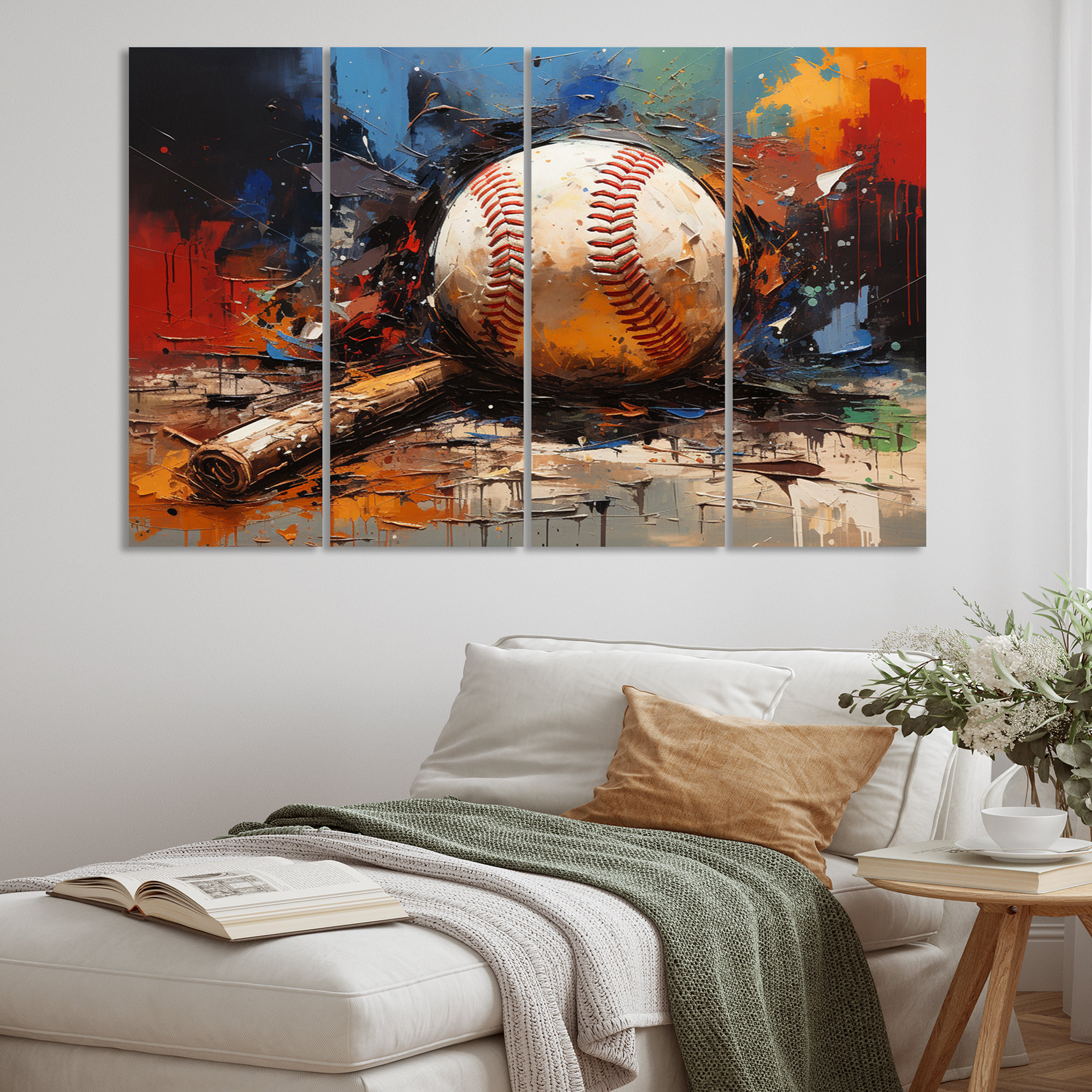 DesignArt Baseball Collage II " Baseball Collage II " 4 - Pieces ...