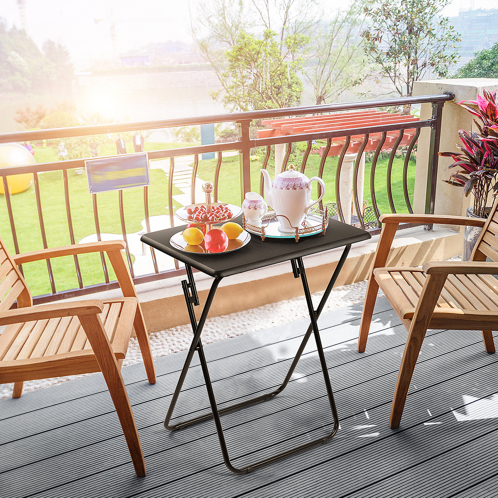 Everly Quinn Eiri Tray Table Foldable Side Table, Sofa Side Table, 18 ...