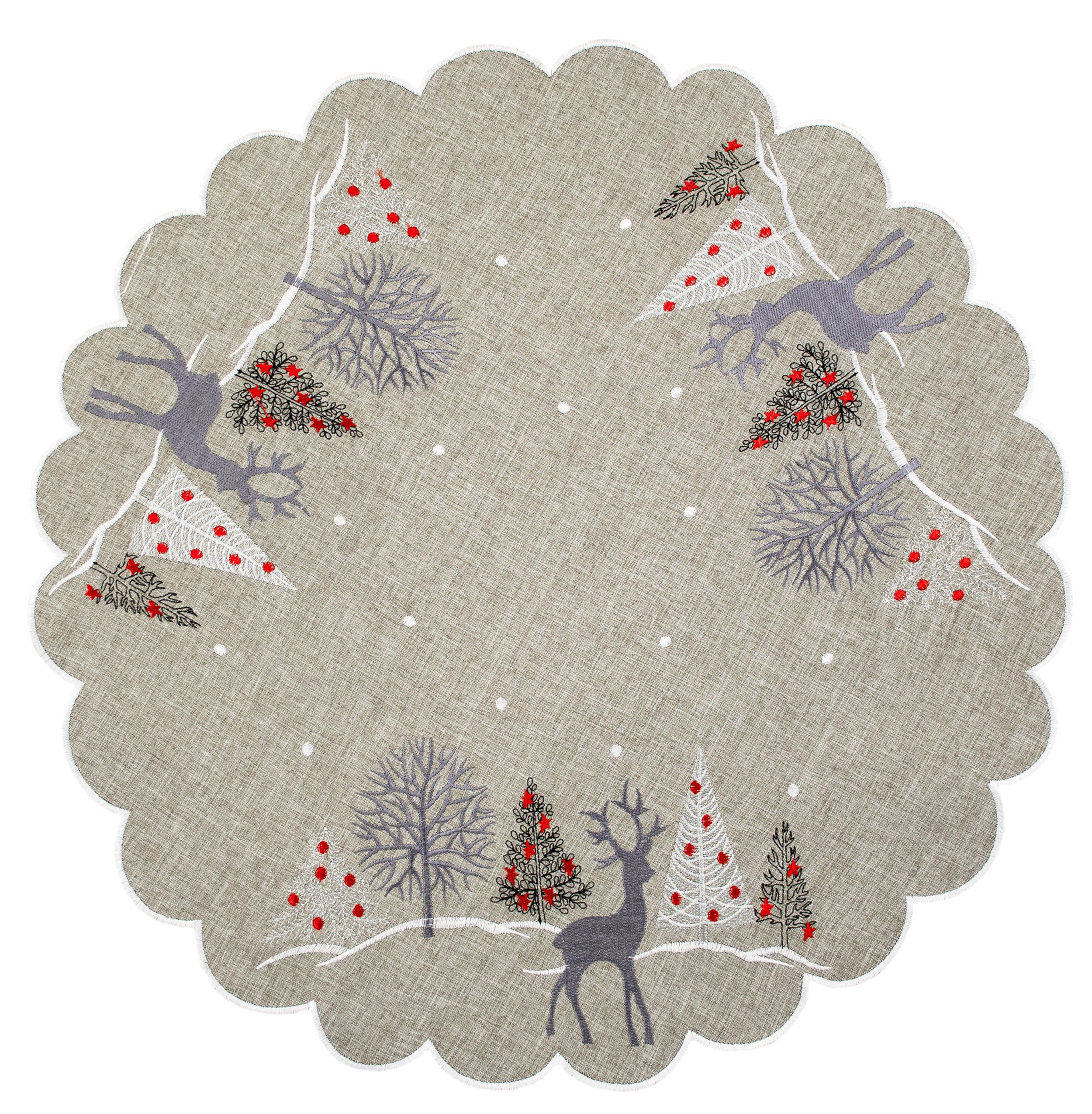 The Holiday Aisle® Jovonny Linens, Art and Things Embroidered Holiday ...