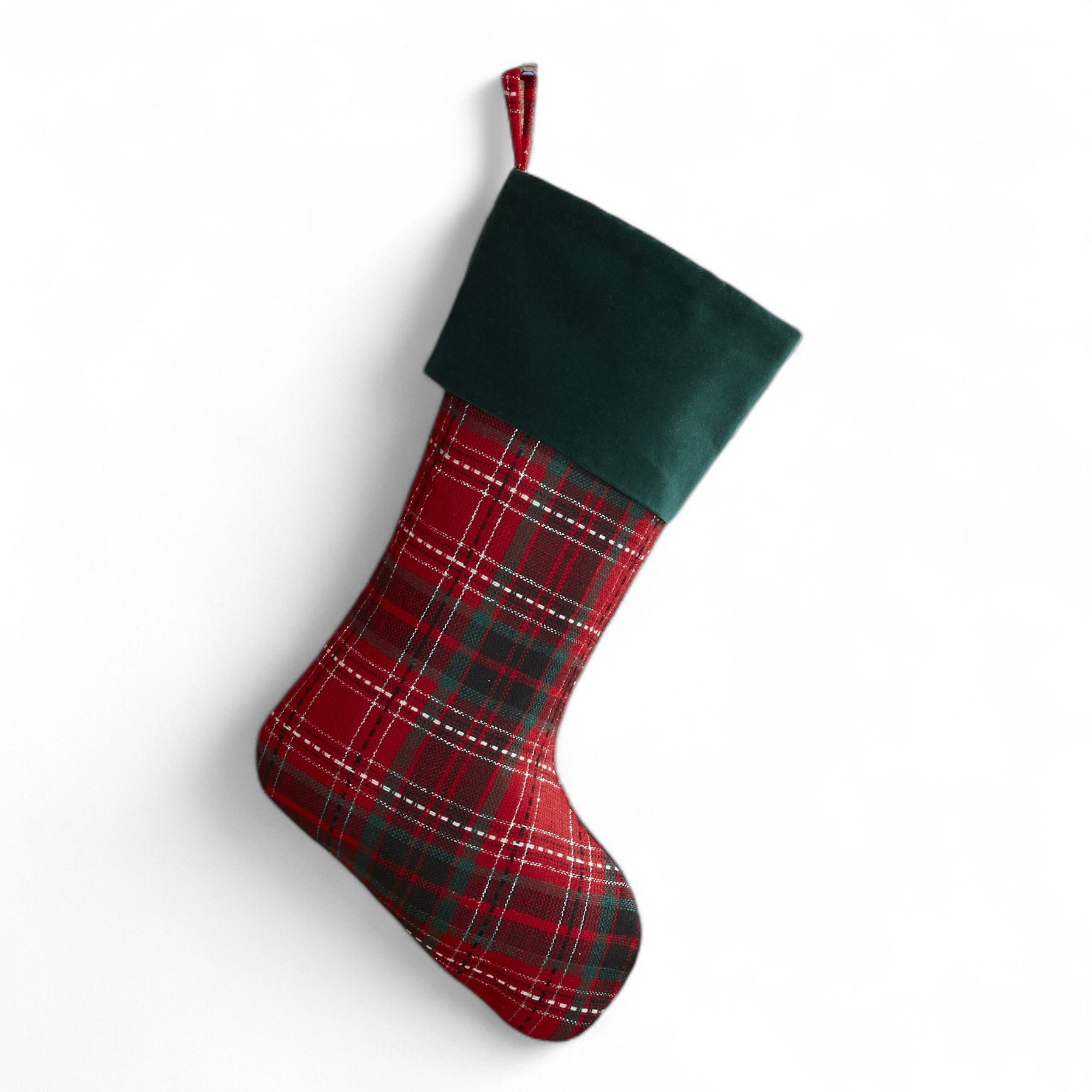 Personalization Mall Holiday Plaid Christmas Stocking | Wayfair