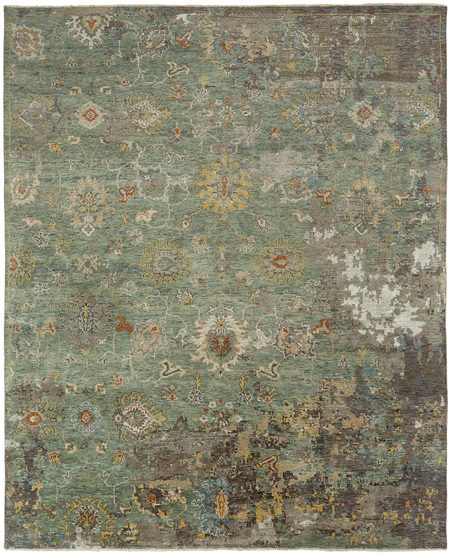 Madison Couture Rugs Heritage Bloom Garden Tarnish Hand-Knotted Area ...
