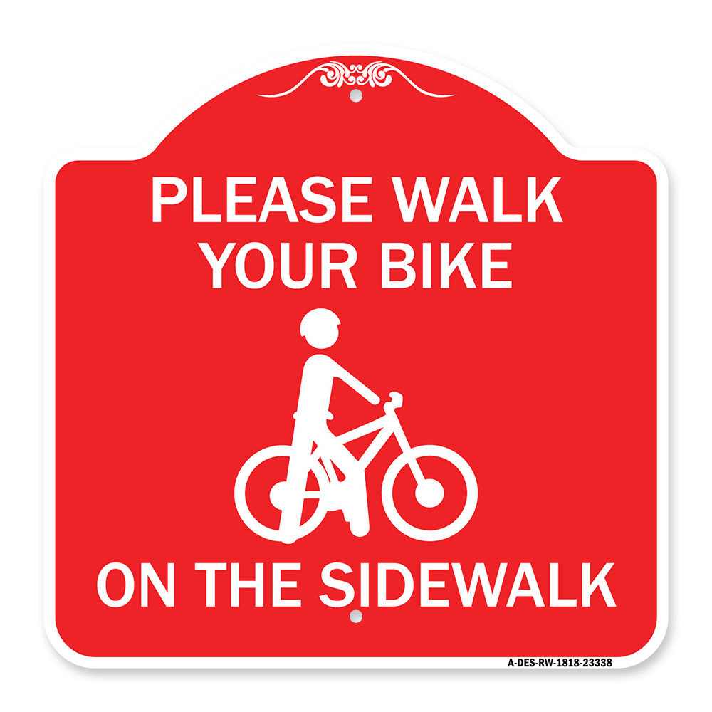 Signmission Designer Series Sign - Pavement Stencil Please Walk Your ...