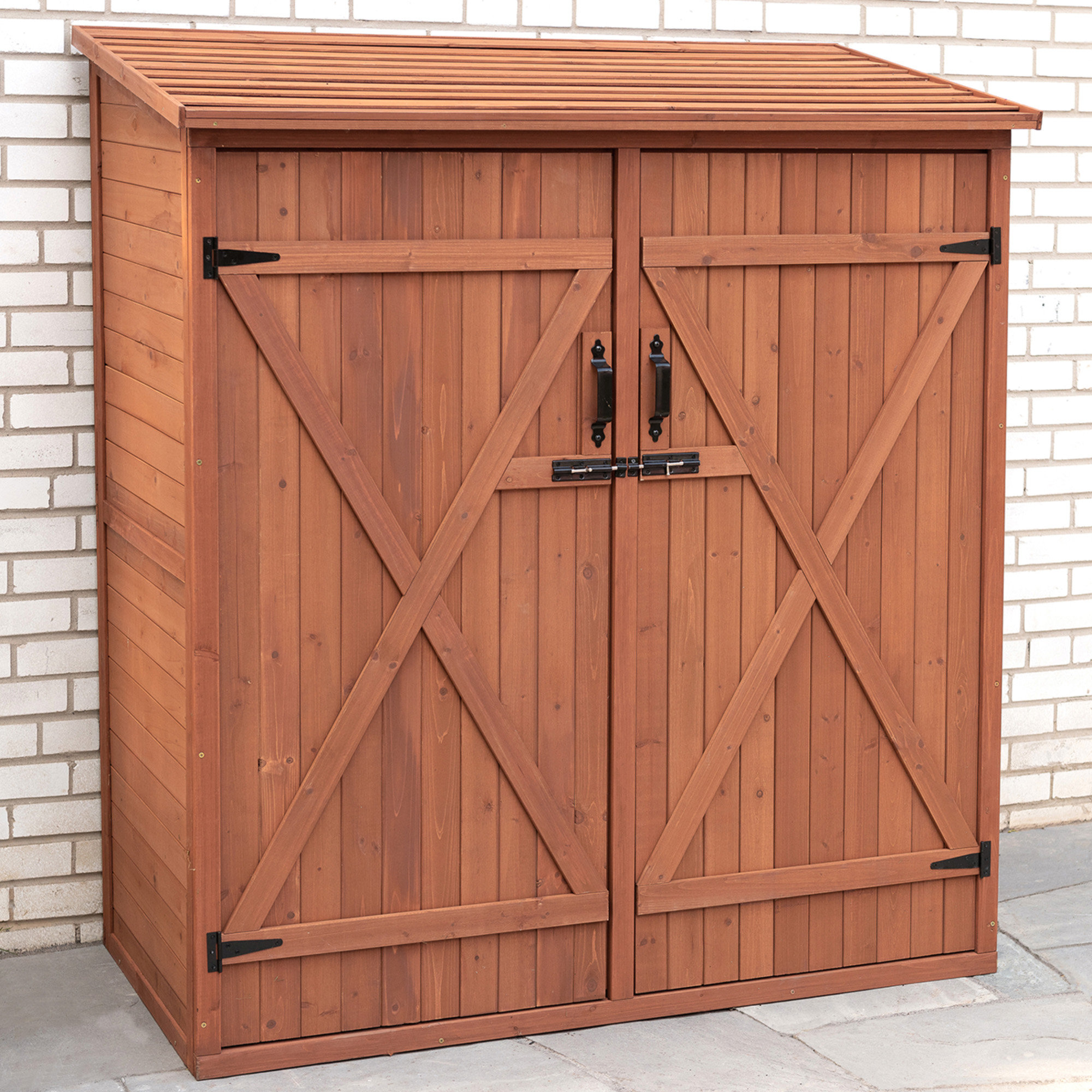 Leisure Season 5 ft. W x 2 ft. 7 in. D Solid Wood Lean-To Tool Shed ...