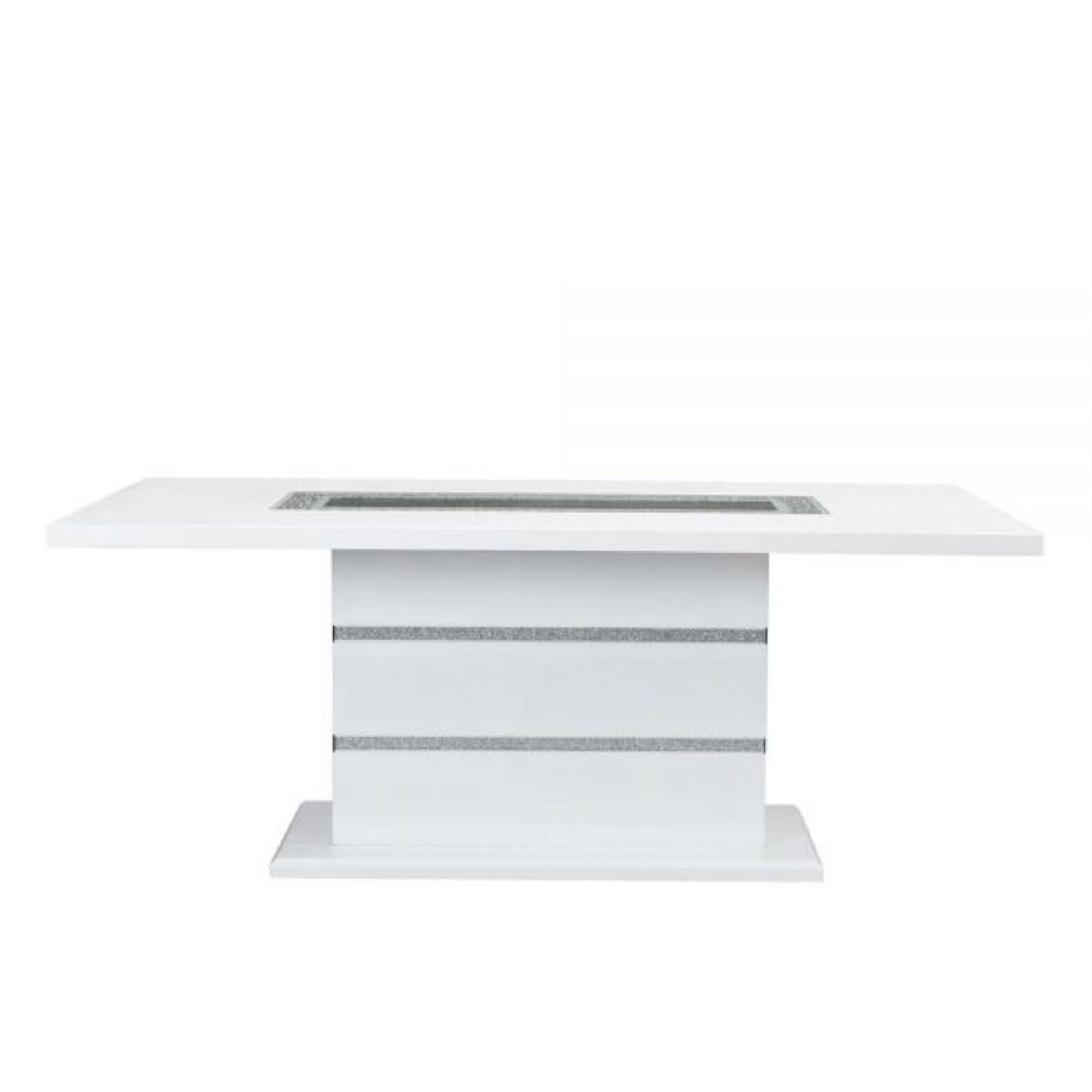 Orren Ellis Mishell Pedestal Dining Table in White High Gloss | Wayfair