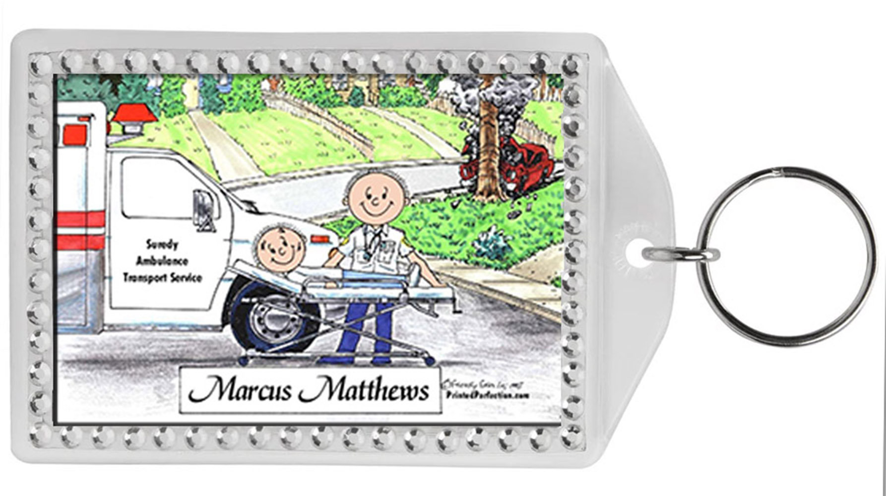 Printed Perfection Personalized Friendly Folks EMT - Male Rhinestone ...