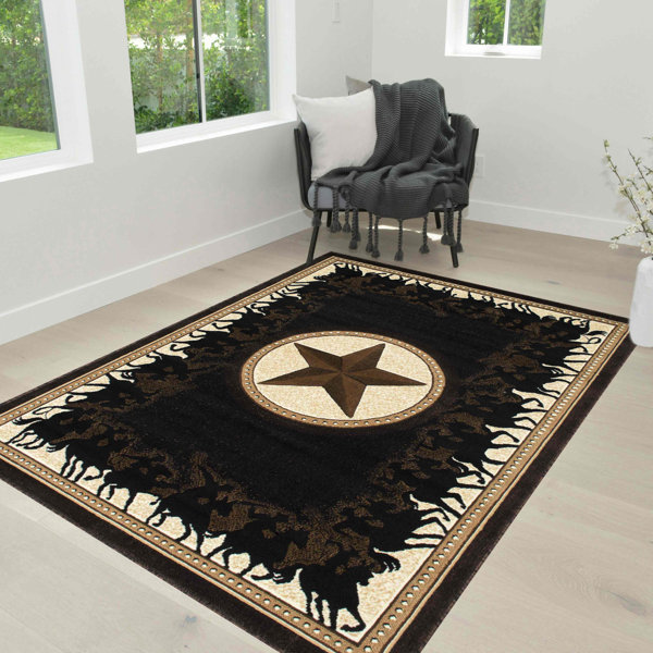 Foundry Select HR Texas Star Rug Traditional Accent Rug In Berber With ...