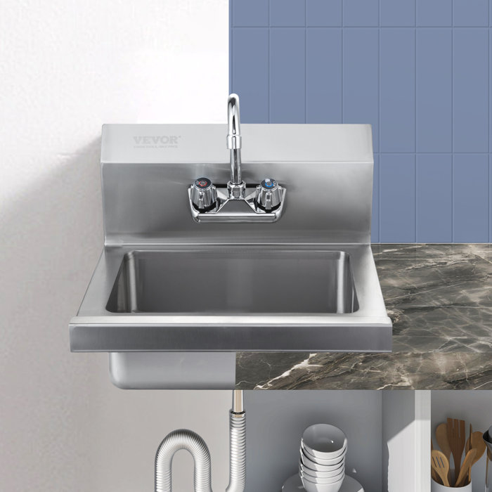 VEVOR 17'' L x 15'' W Service Sink with Faucet | Wayfair