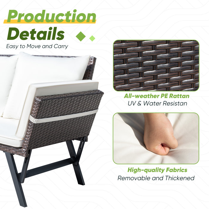 George Oliver Hoag 70'' Wicker Outdoor Patio Daybed & Reviews | Wayfair