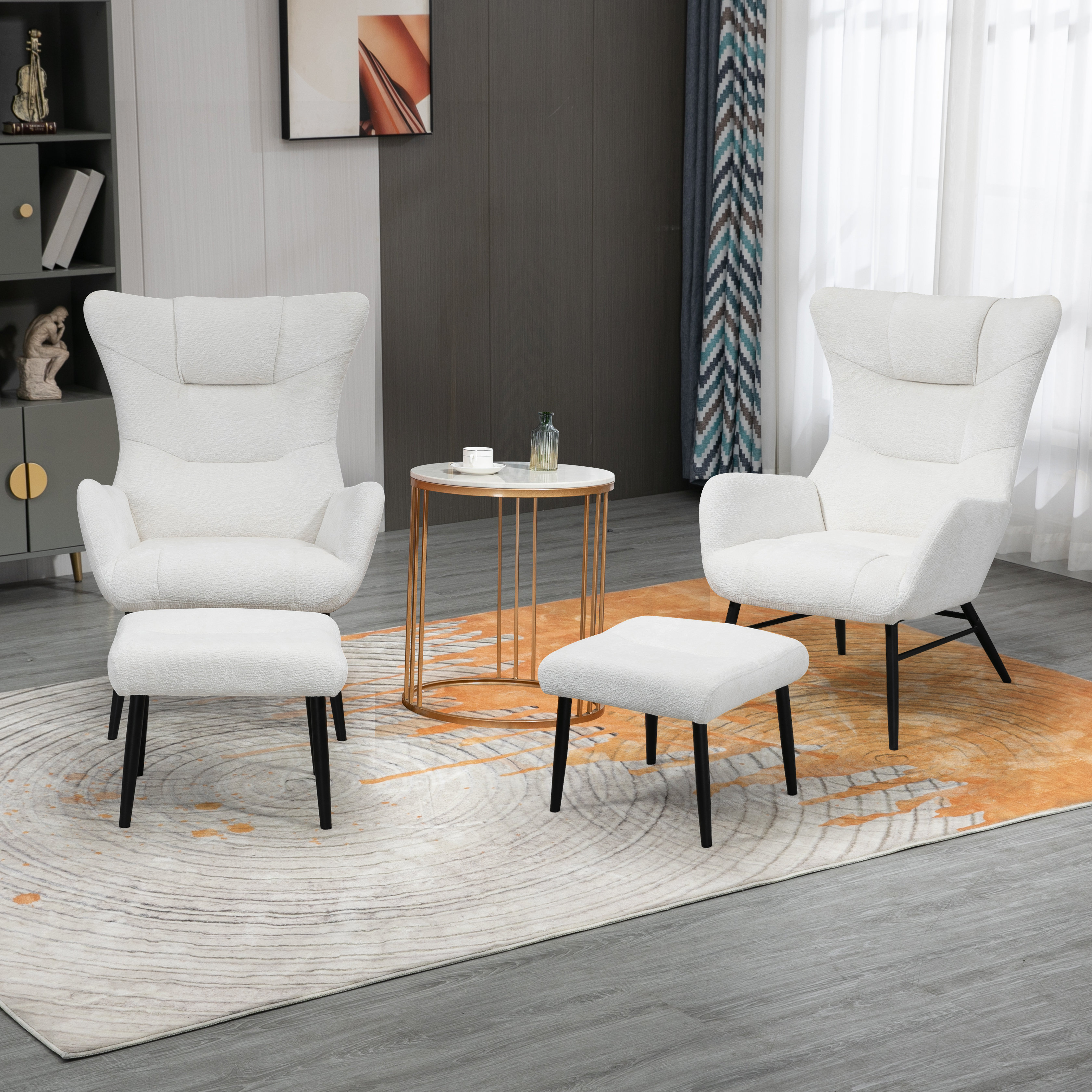 Mercer41 Rashea 28'' Wide Tufted Wingback Chair and Ottoman - Wayfair ...