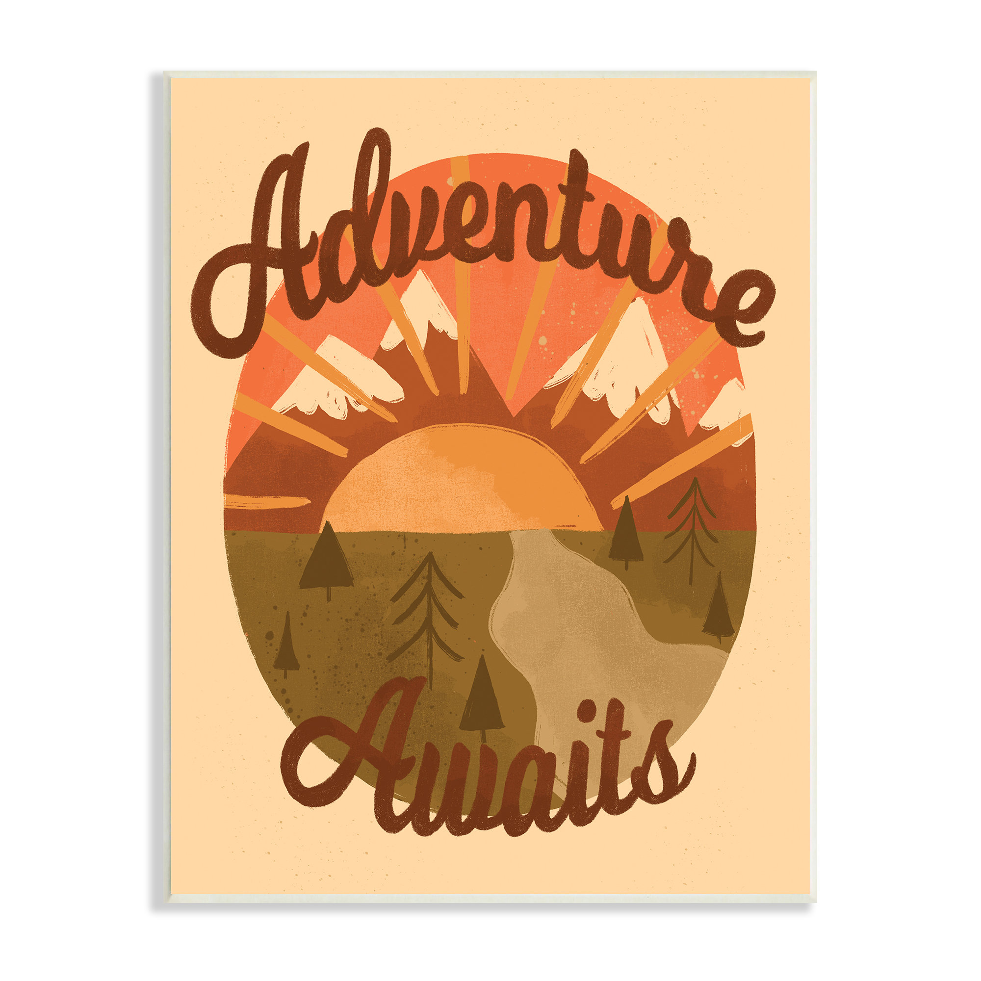 Stupell Industries Adventure Awaits Mountain Sunrise Scenery ...