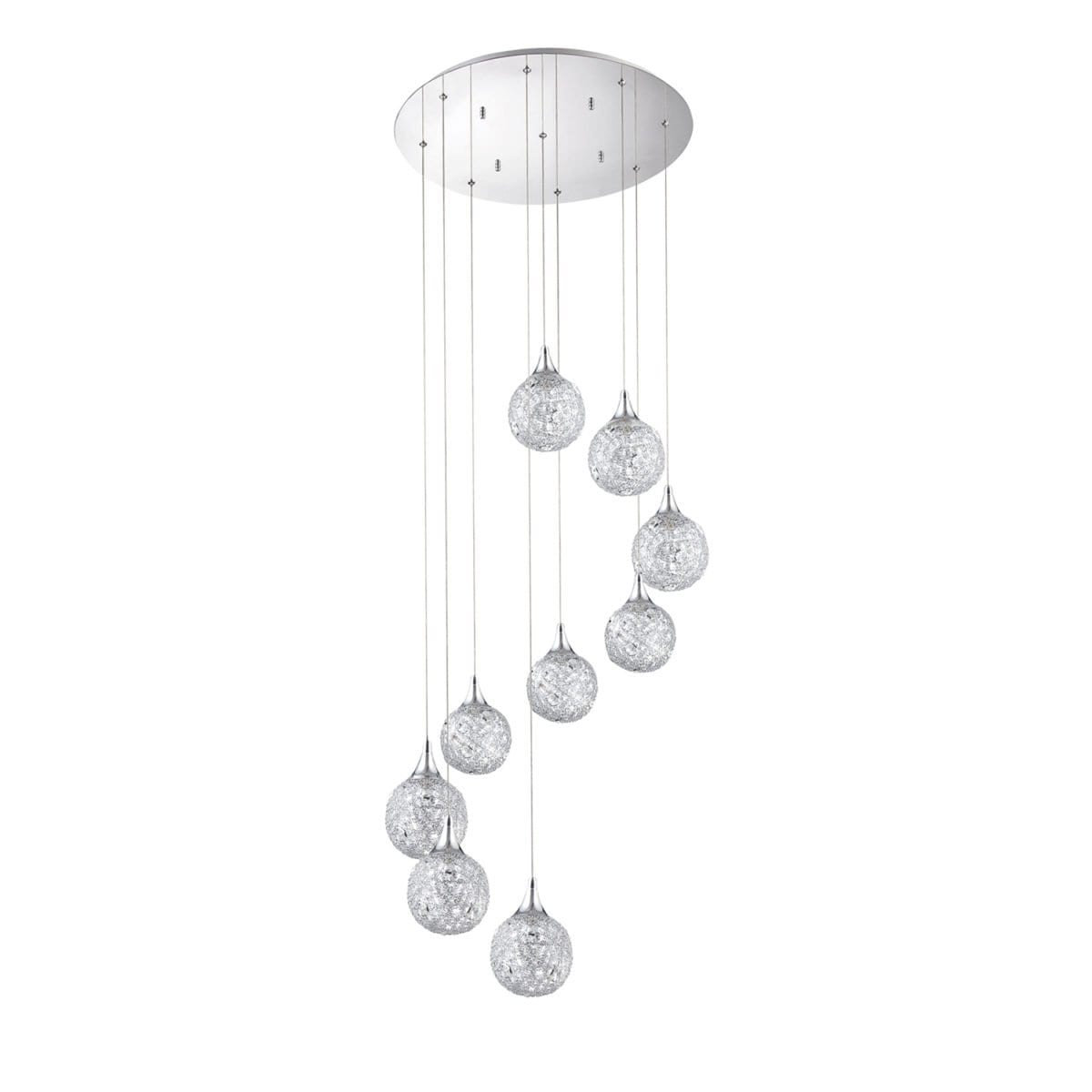 Everly Quinn Shop SOLARO 9-Light Chrome Pendant With Mesh Shades ...