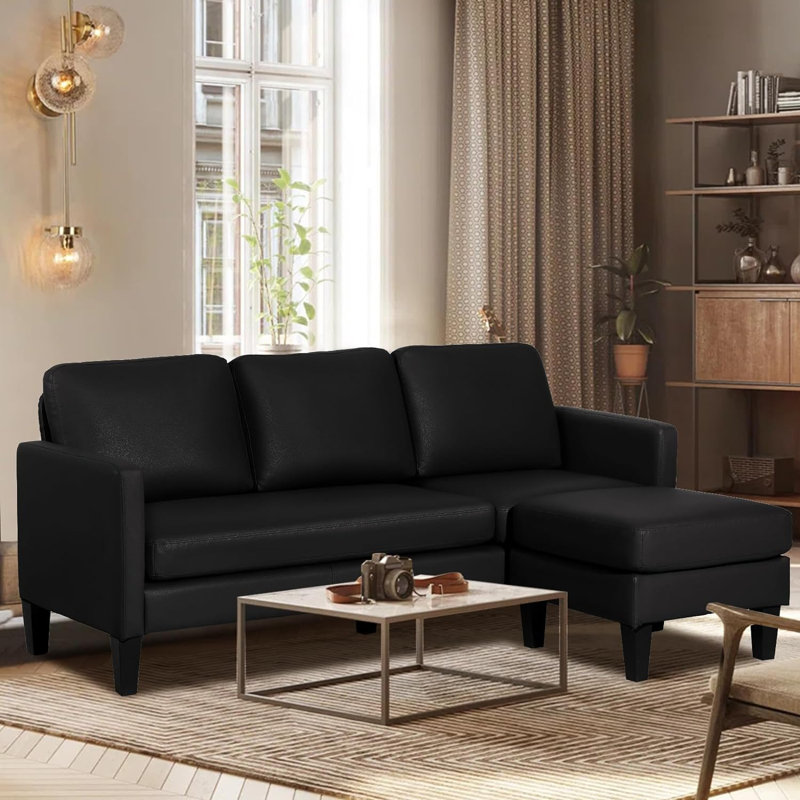 leather couch sectional small