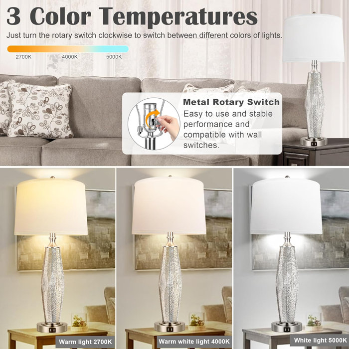 Mercer41 Uppsala Modern Silver Mercury Glass Table Lamp | Wayfair