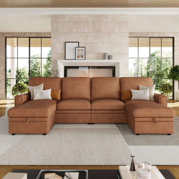 Latitude Run® 3 - Piece Upholstered Sectional Faux Leather Sofa ...